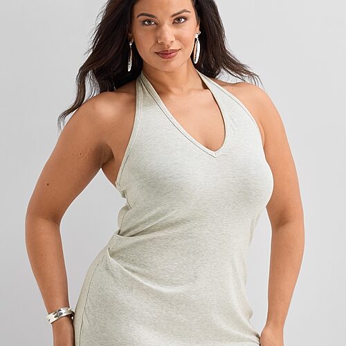 Click here for Ashley Graham Womens Plus Halter Knit Maxi Dress... prices