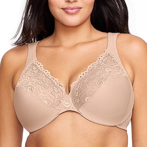 Click here for Glamorise Low Cut WonderWire Lace Underwire Bra- 1... prices