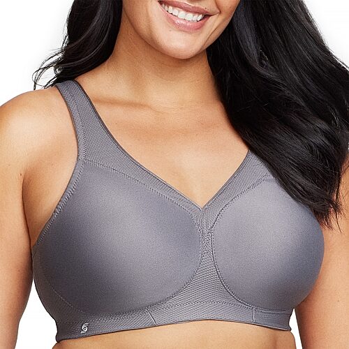 Glamorise Womens Plus Size Magic Lift Seamless Sport Bra 1006 - Charcoal Gray