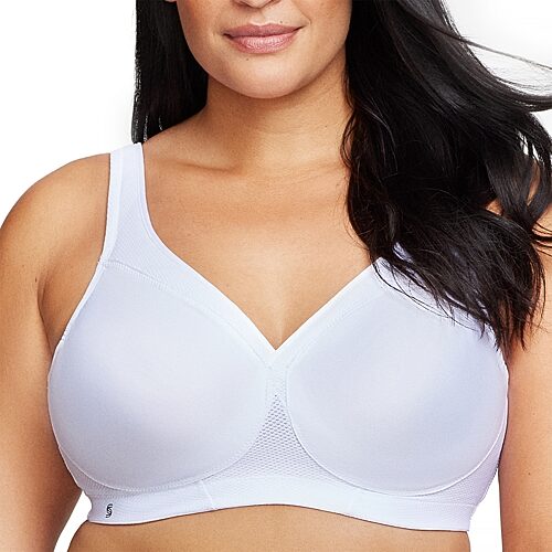 Glamorise Womens Plus Size Magic Lift Seamless Sport Bra 1006 - White