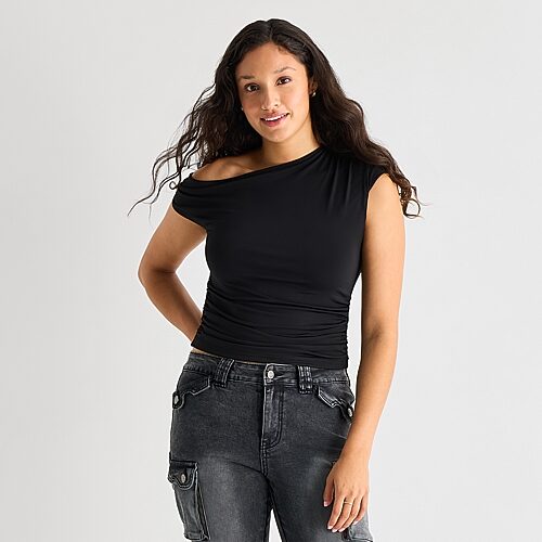 Click here for Forever 21 Womens Juniors Asymmetrical Neck Short... prices
