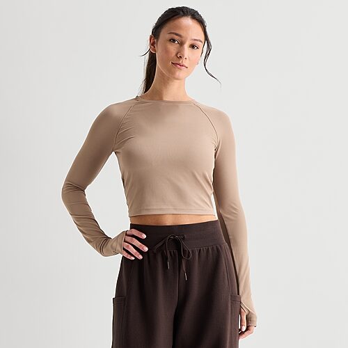 Click here for Xersion Womens Crew Neck Long Sleeve Active Crop T... prices