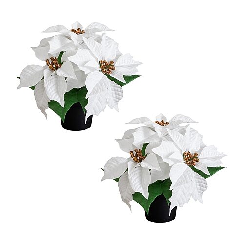 Click here for Nearly Natural 9 Poinsettia 2-pc. Floral Arrangeme... prices