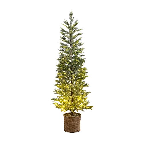 Click here for Nearly Natural 5ft Snowed Cypress 5 Foot Pre-Lit P... prices