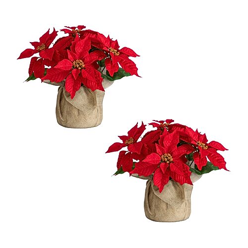Click here for Nearly Natural 13 Poinsettia 2-pc. Floral Arrangem... prices