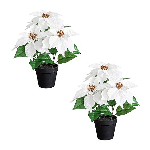 Click here for Nearly Natural 15 Poinsettia Plant 2-pc. Floral Ar... prices