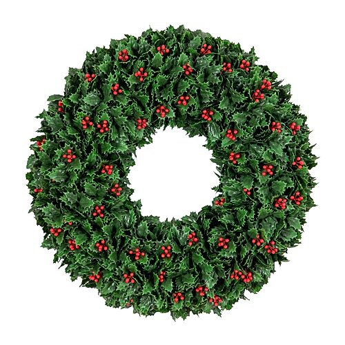 Click here for Nearly Natural 24 Holly Berry Wreath  One Size  Gr... prices