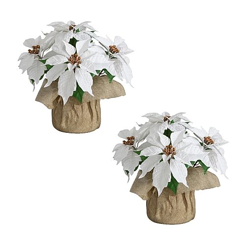Click here for Nearly Natural 13 Poinsettia 2-pc. Floral Arrangem... prices