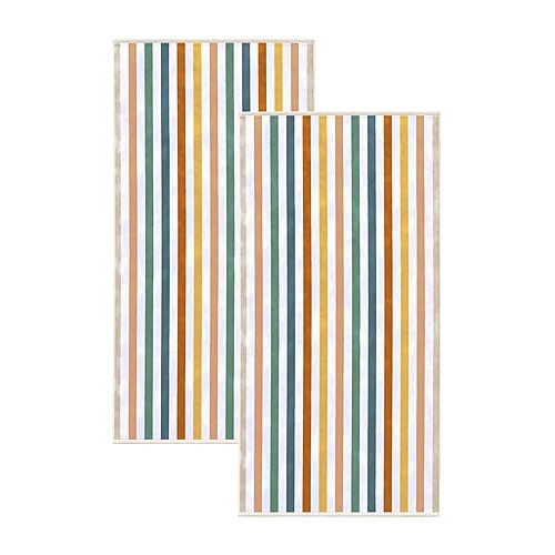 Click here for Linery Oversized Cotton Stripe Border 2-pc. Quick... prices