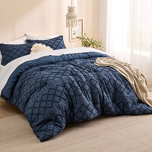 Click here for Bedsure Comforter Set-Solid-Embroidery Comforter S... prices