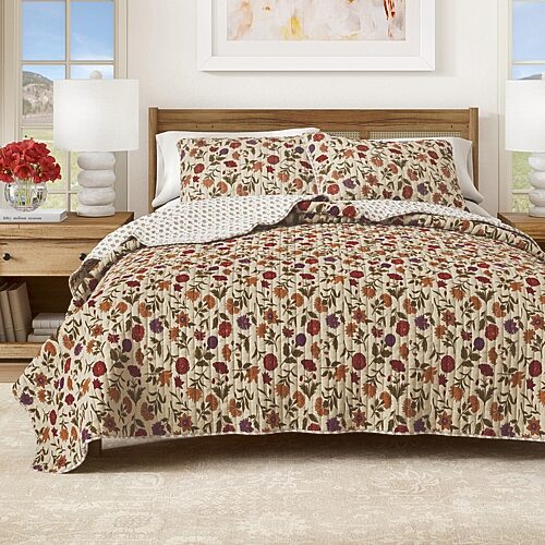 Click here for Linery Heritage Floral Reversible Quilt Set  One S... prices
