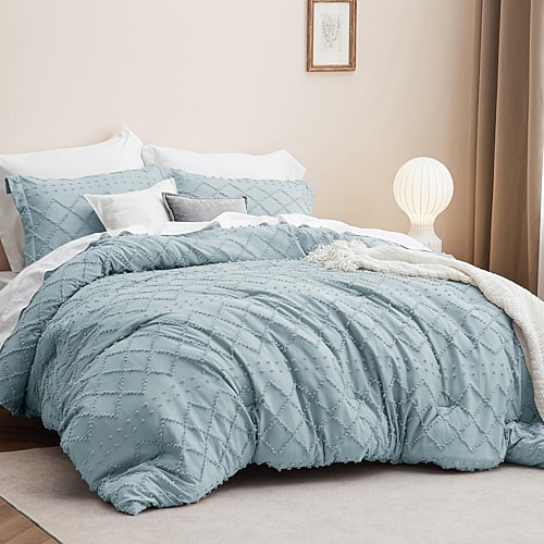 Click here for Bedsure Comforter Set-Solid-Embroidery Comforter S... prices