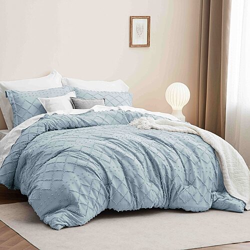 Click here for Bedsure Comforter Set-Solid-Embroidery Comforter S... prices