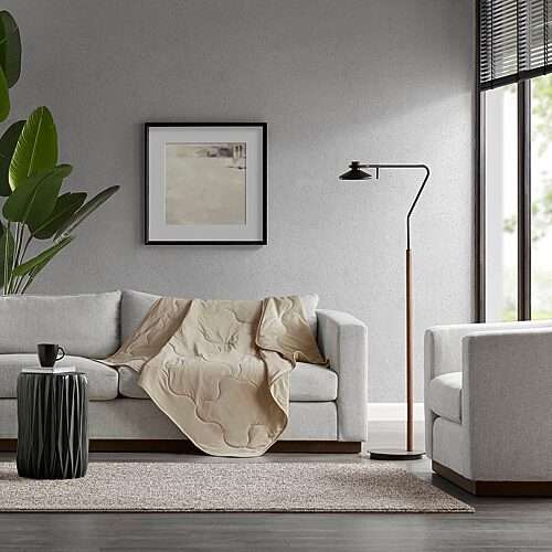 Sharper Image Cooling Touch Down Alternative Throw  50 x 60 - Tan