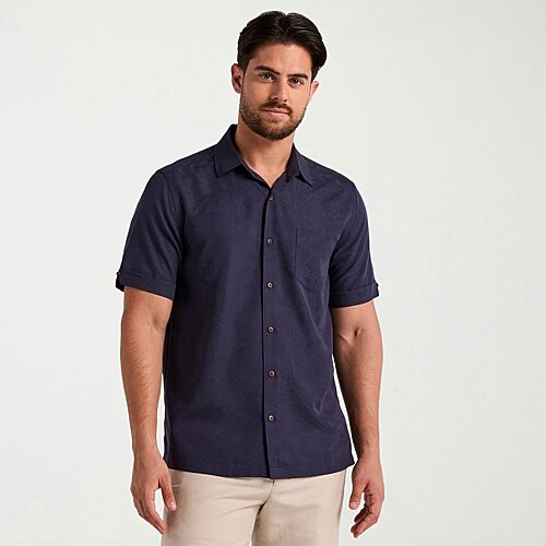 Click here for Cubavera Mens Palm Print Short-Sleeve Button-Down... prices