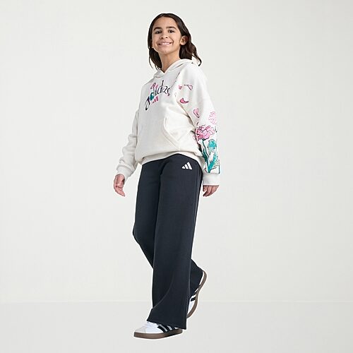 Click here for adidas Girls 8-16 Elastic Waistband Wide-Leg Fleec... prices