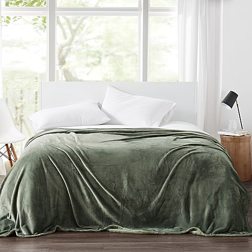 Click here for Cannon Solid Plush Blanket  Full/Queen - Green prices