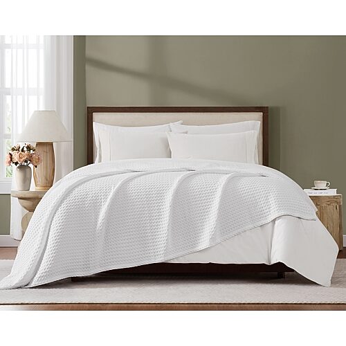 Click here for Brooklyn Loom Cotton Waffle Blanket  One Size  Whi... prices