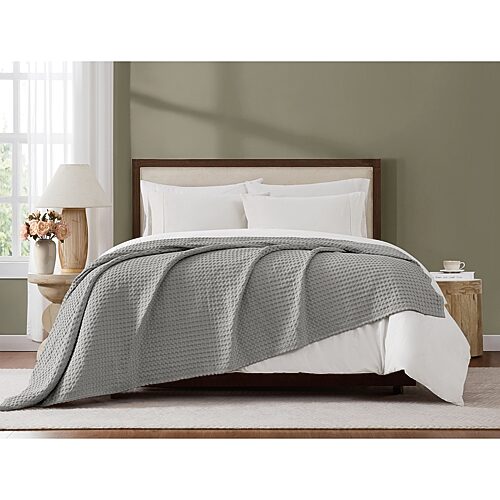 Click here for Brooklyn Loom Cotton Waffle Blanket  One Size  Gra... prices