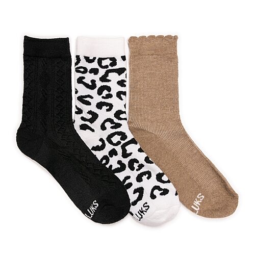 Click here for Muk Luks W Ml Ds Ftie Slp Sks 3 Pk Low Cut Cozy Fo... prices