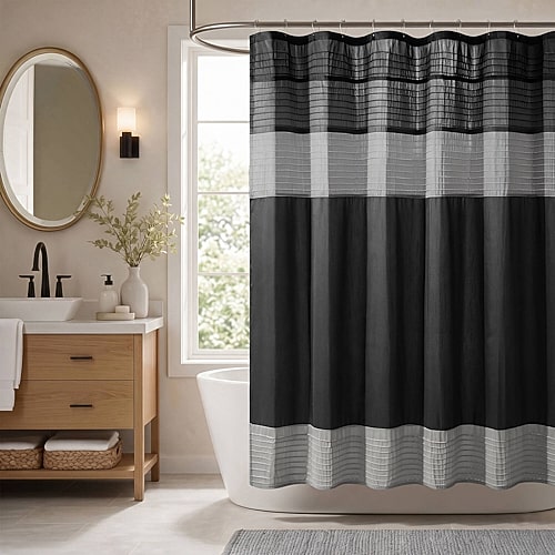 Click here for Madison Park Amherst Shower Curtain  72 x 72 - Bla... prices