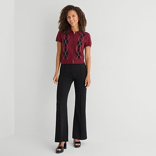 Click here for Juniors A. Byer Pull On Crepe Wide Leg Pants with... prices