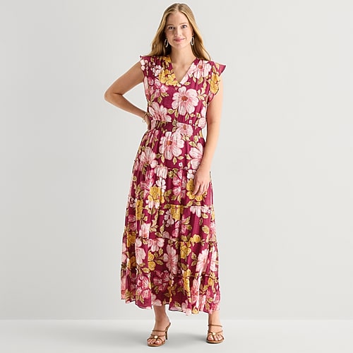 Click here for MSK Womens V Neck Short Sleeve Flutter Maxi Dress... prices