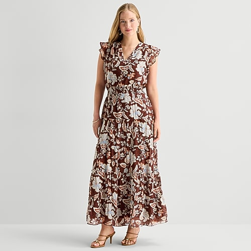 Click here for MSK Womens V Neck Short Sleeve Flutter Maxi Dress... prices