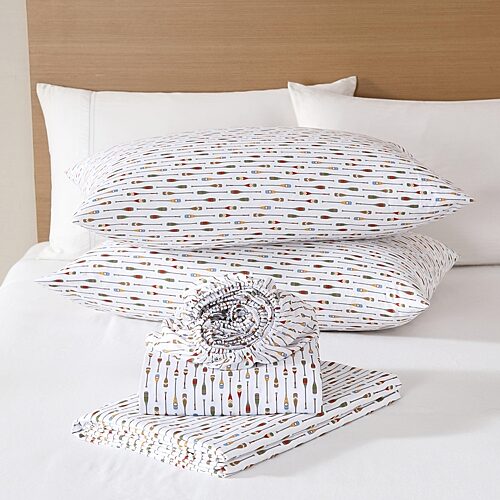 Eddie Bauer Canoe Lake Paddle Temperature Regulating Microfiber 4-Pc. Sheet Set  Twin - White
