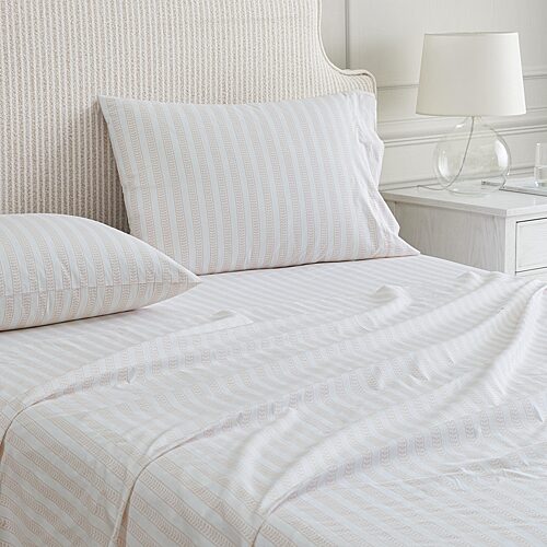 Click here for Martha Stewart Leaf Stripe Sheet Set  One Size  Pi... prices