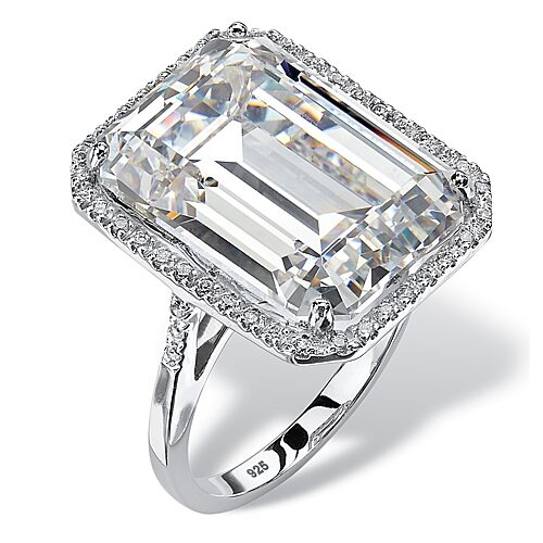 Click here for DiamonArt Womens White Cubic Zirconia Platinum Ove... prices