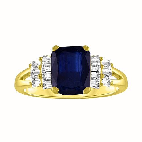 Click here for Womens Lab Created Blue Sapphire 14K Gold Over Sil... prices