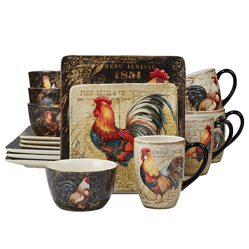 Click here for Certified International Gilded Rooster 16-pc. Cera... prices