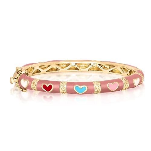 Click here for 10K Gold Over Brass Girls Bangle Bracelet  One Siz... prices