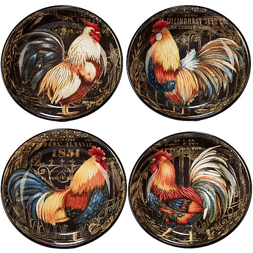 Click here for Certified International Gilded Rooster 4-pc. Ceram... prices