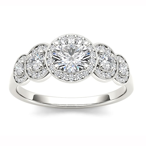 Click here for 1 CT.T.W. Natural Round Diamond 14K Gold Engagemen... prices