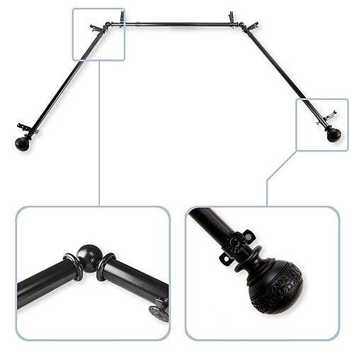 Click here for Rod Desyne Naomi Bay Window Rod  One Size  Black prices