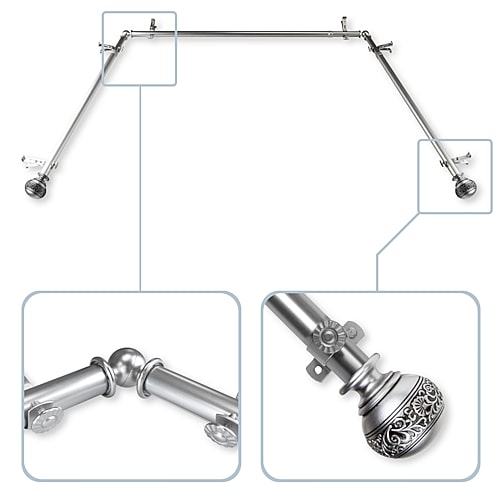 Click here for Rod Desyne Naomi Bay Window Rod  One Size  Silver prices