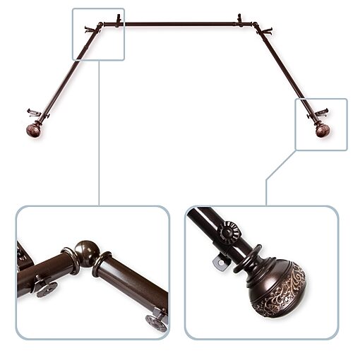 Click here for Rod Desyne Naomi Bay Window Rod  One Size  Brown prices